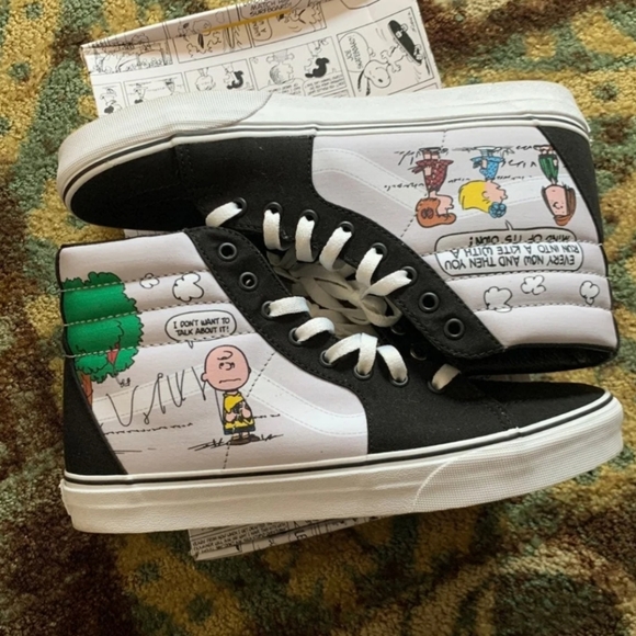 Vans | Shoes | Peanuts Charlie Brown Snoopy Sk8hi Mens 45 | Poshmark